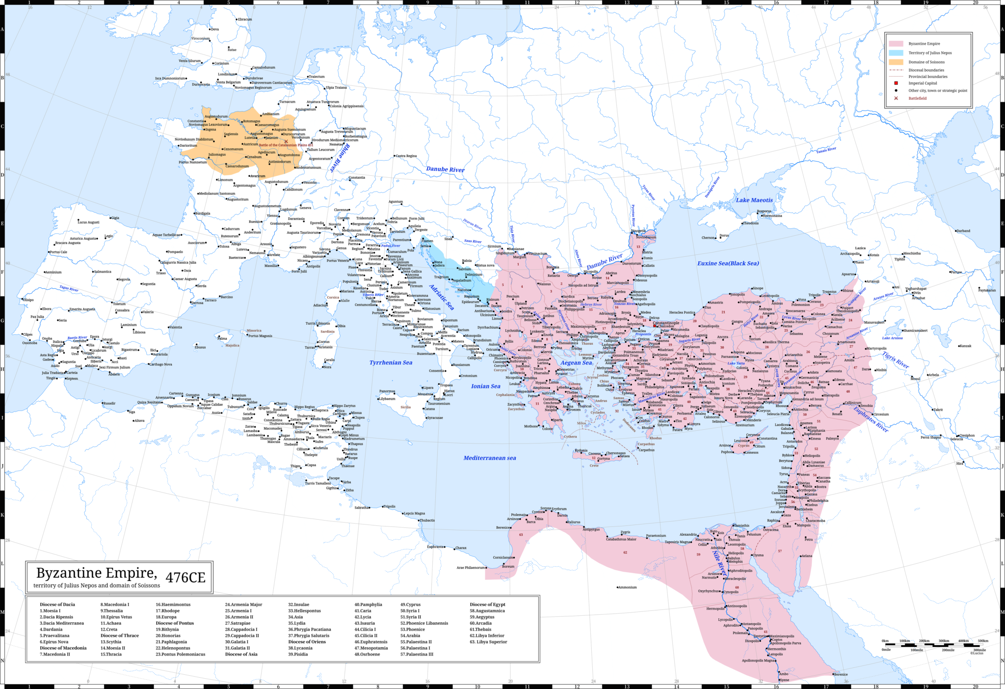 Historical maps of the Byzantine Empire 330-1453