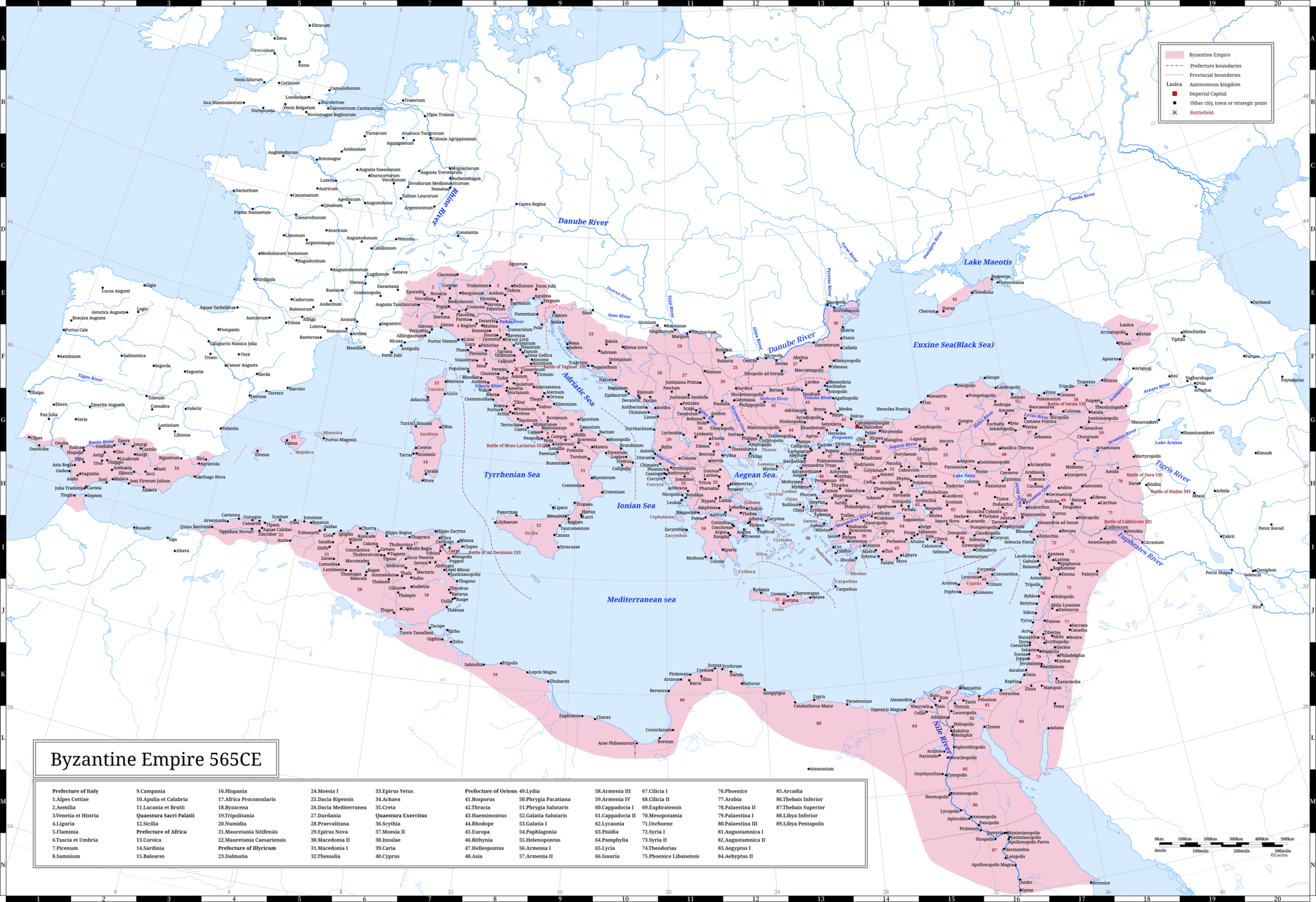 Historical maps of the Byzantine Empire 330-1453