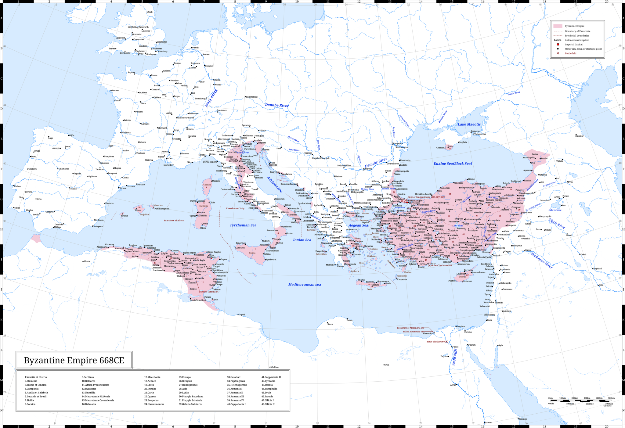 Historical maps of the Byzantine Empire 330-1453